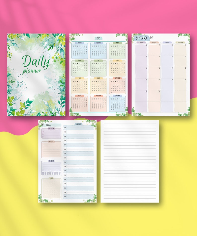 Printable Daily Planner 2024 2025, Agenda Inserts, Day Organizer With ...