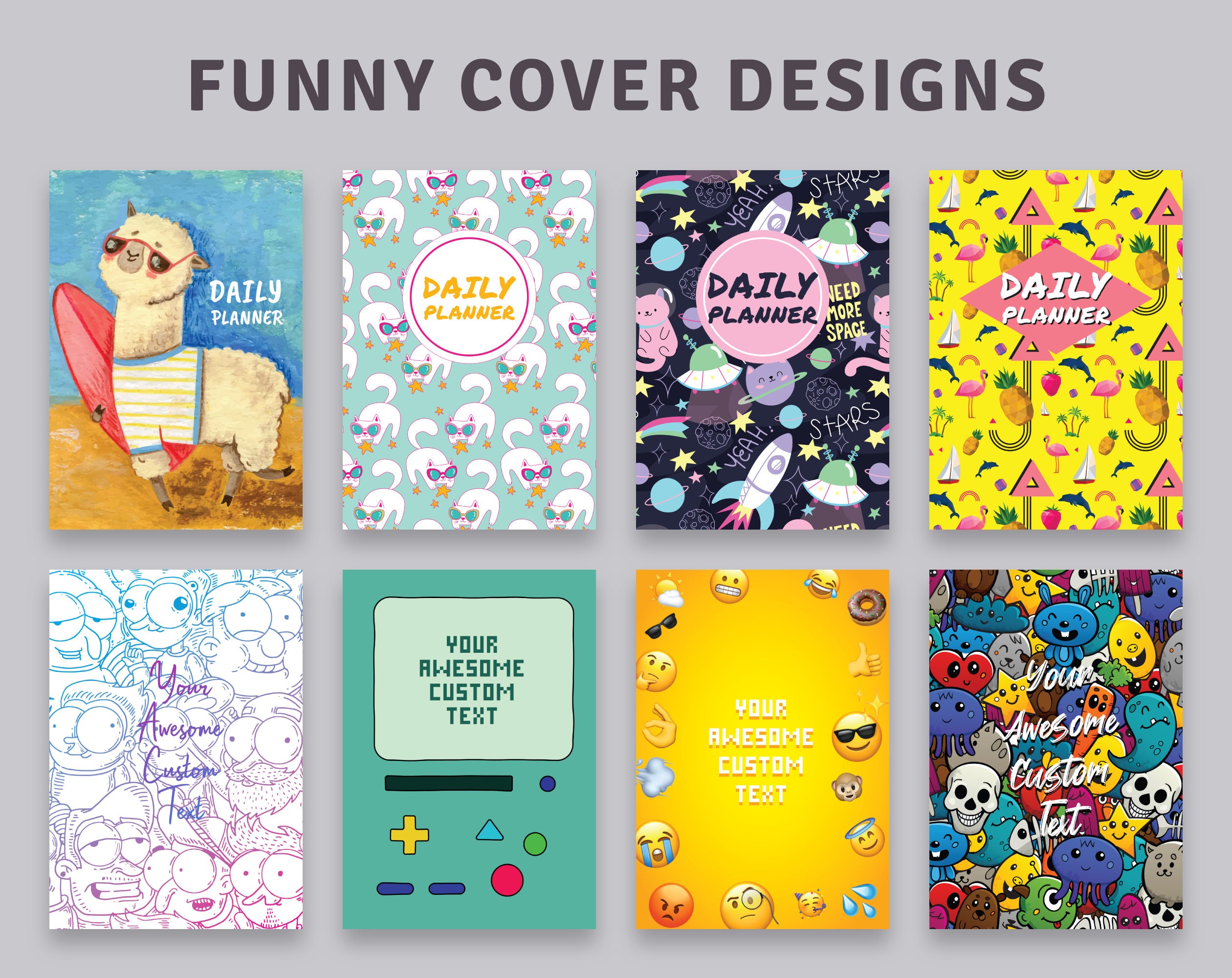 Custom Planner Cover 80 Personalized Title Covers for - Etsy UK