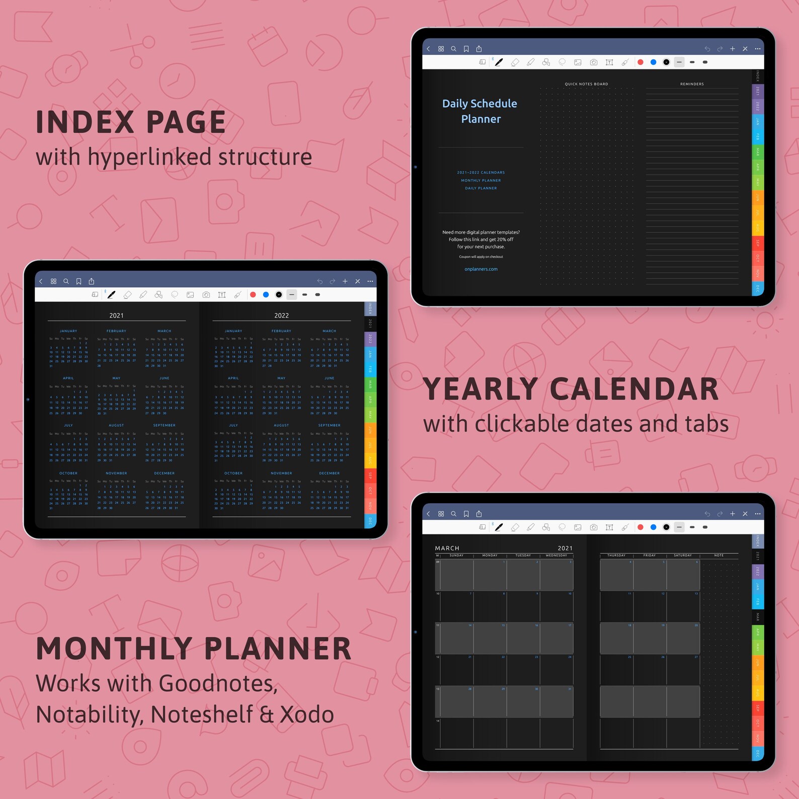 Digital Daily Schedule for Goodnotes, Notability, Daily To-do Template ...