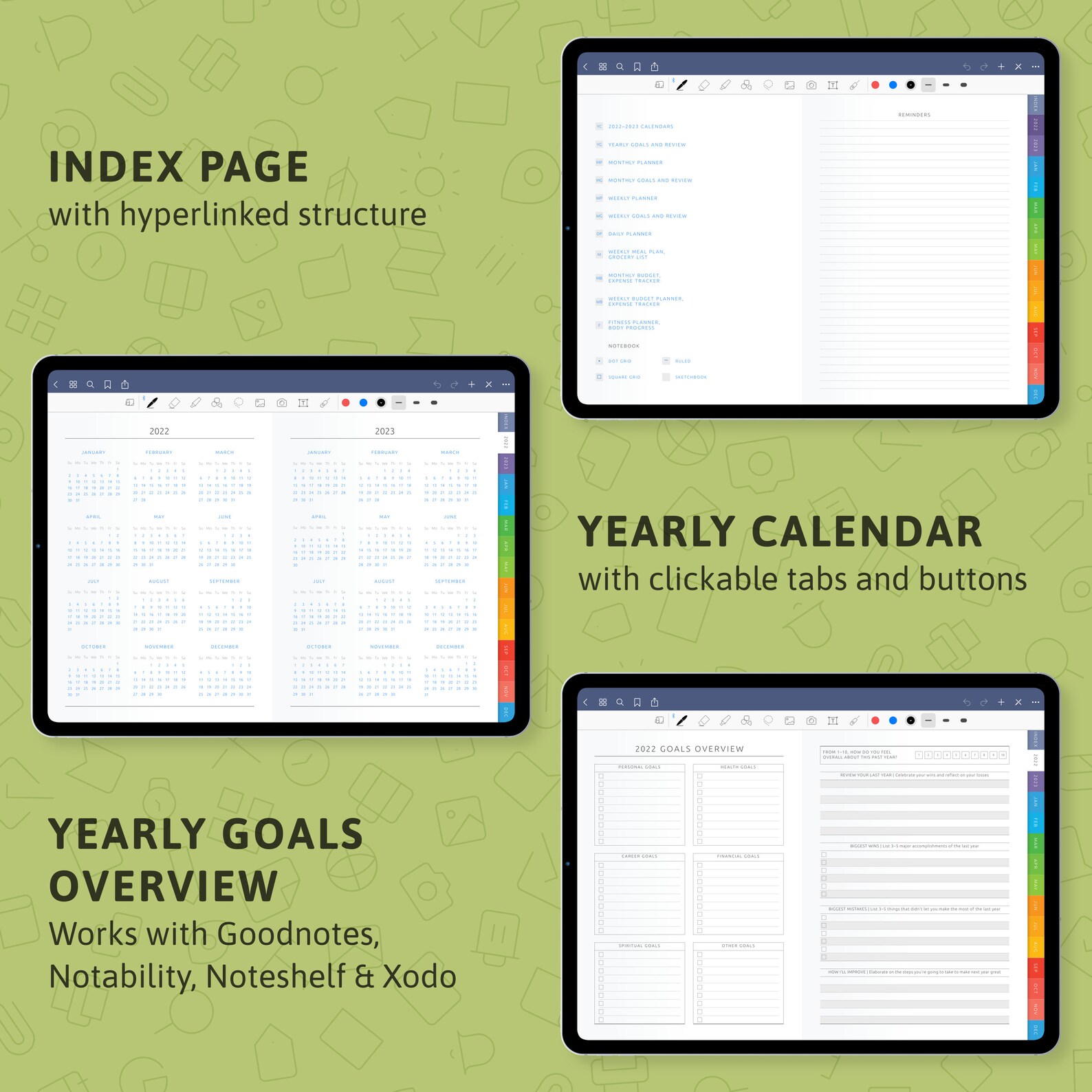 Weekly Digital Planner for Goodnotes Notability Weekly - Etsy