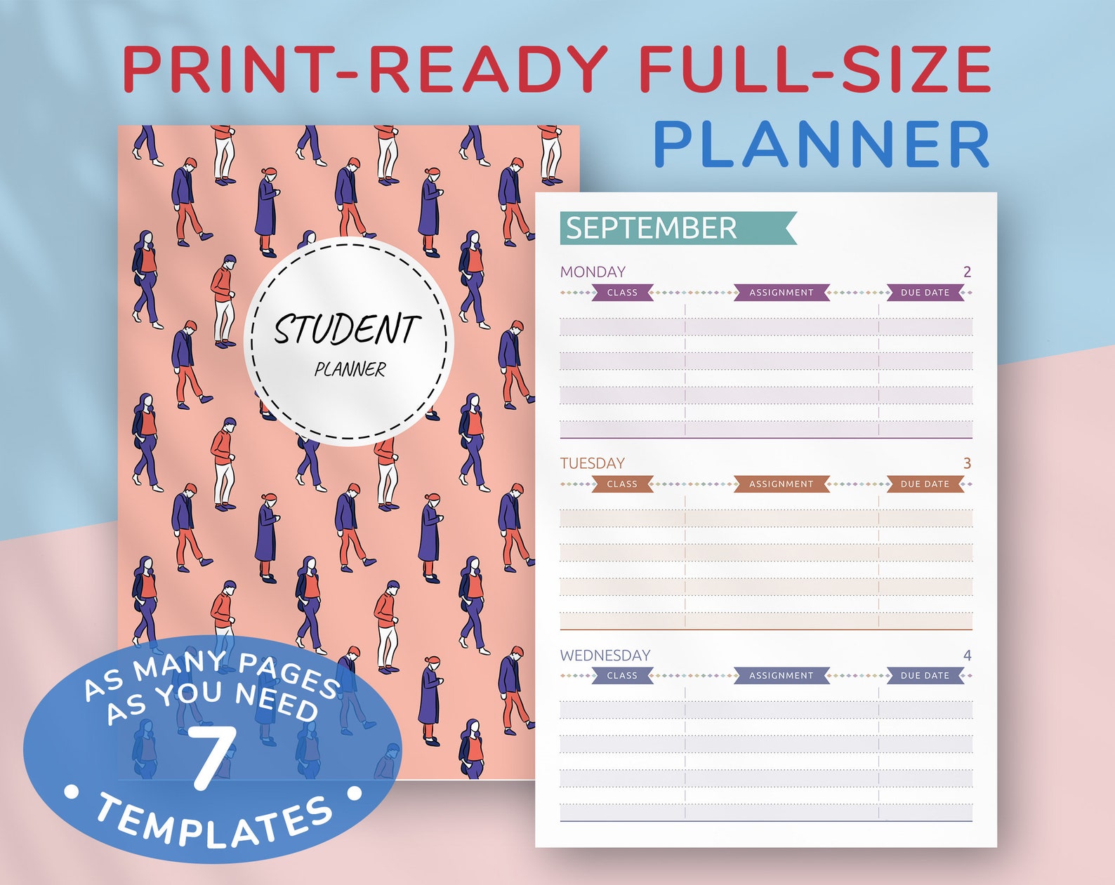 Printable College Student Planner Academic Study Planner - Etsy
