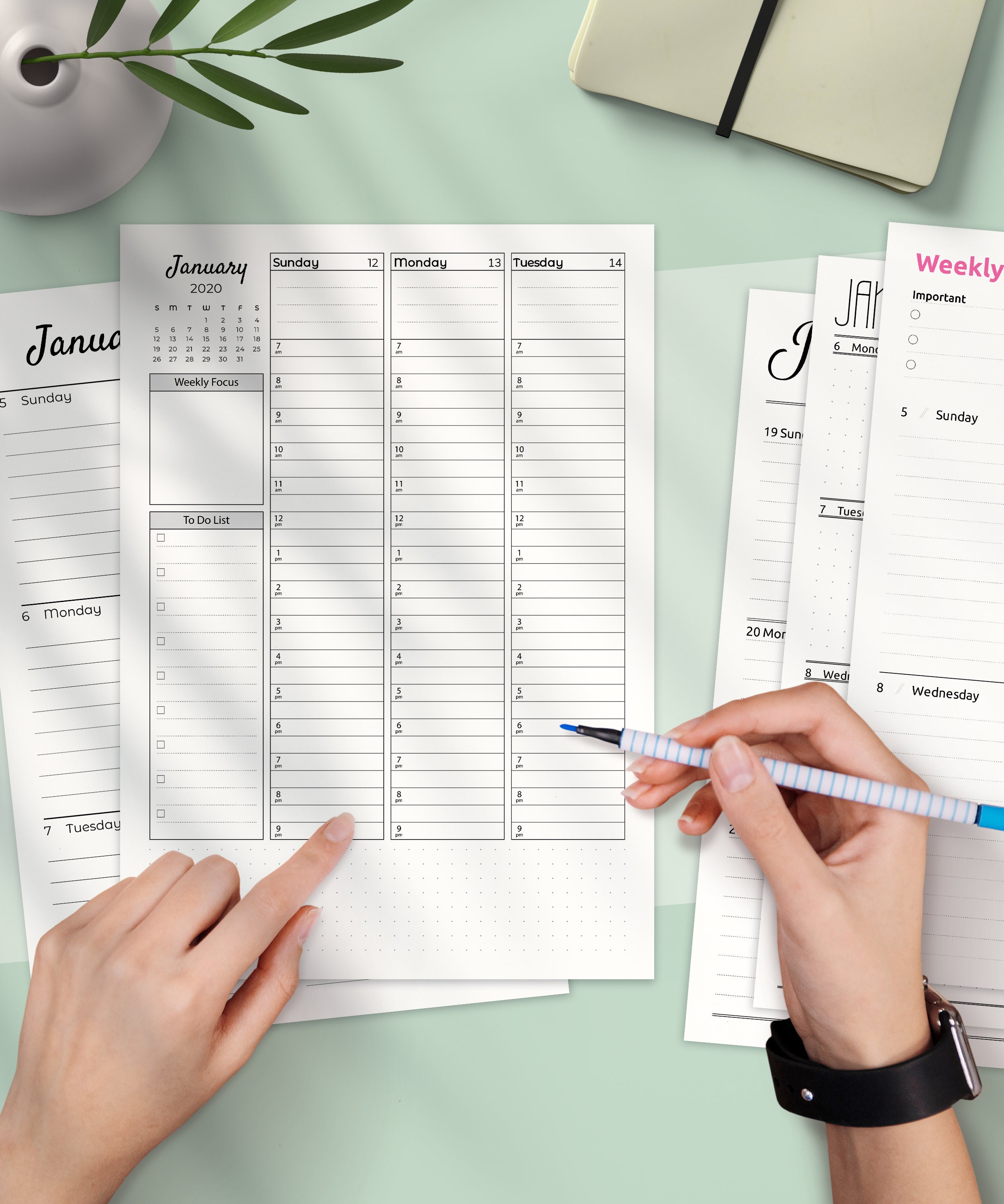 Weekly Planner Kit Printable Week Plan Templates 7 in 1 - Etsy