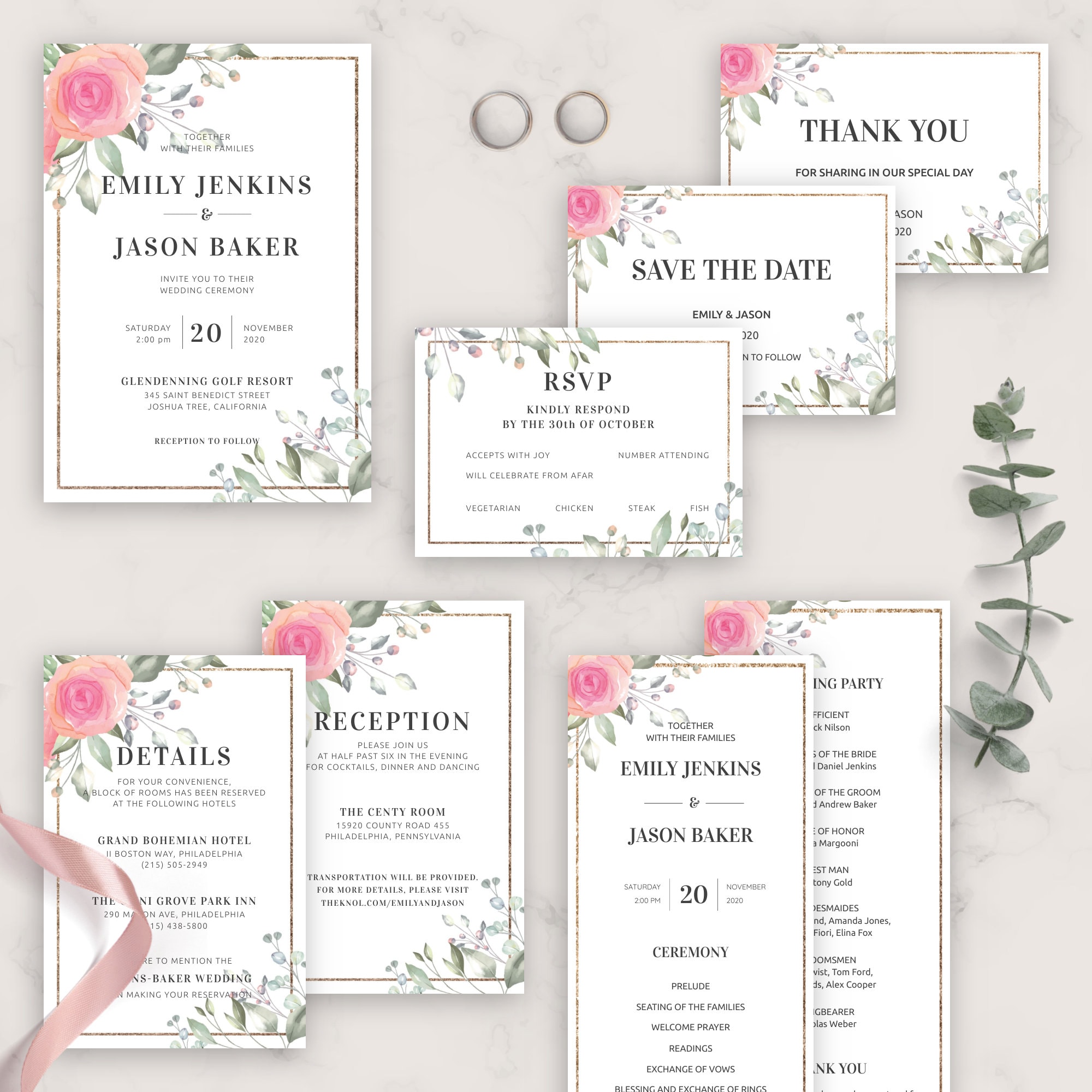 Editable Wedding Invitation Bundle Ultimate Collection of - Etsy