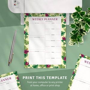 Week on One Page Printable Template for Happy Planner Classic / Big ...