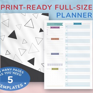 2024-2025 Daily Planner Printable, Agenda Inserts (A4, A5, Letter, Half ...
