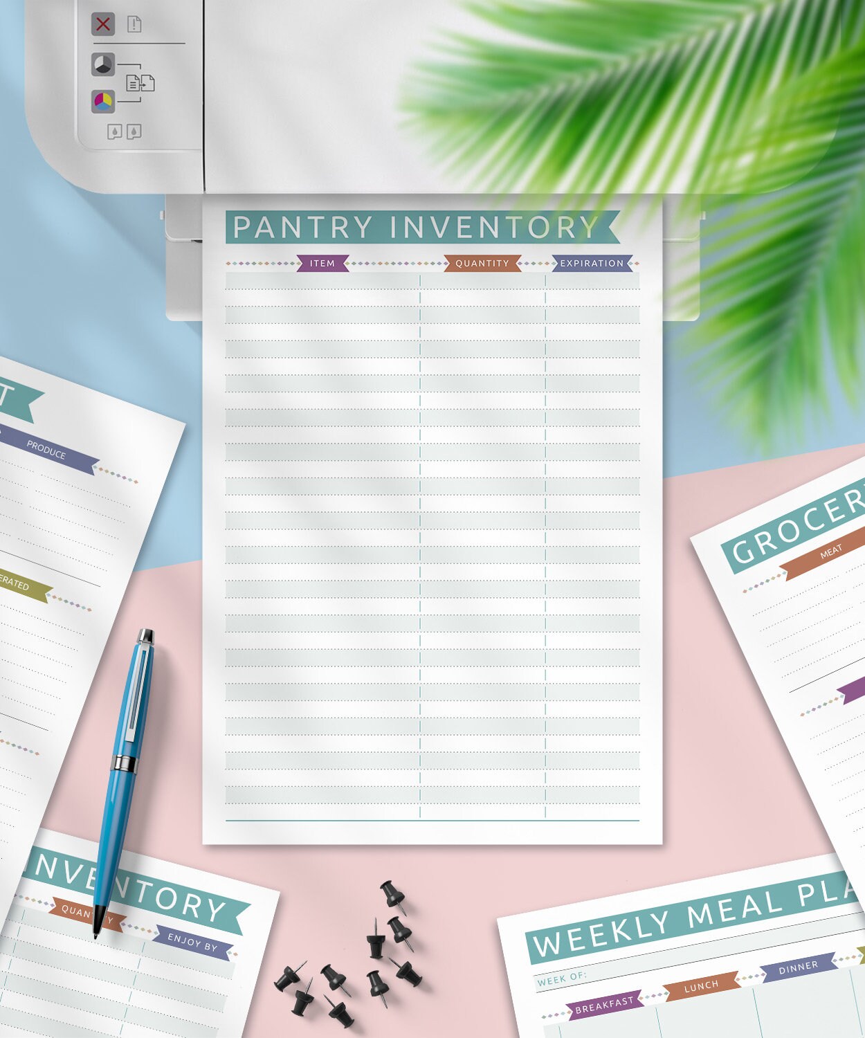 Weekly Meal Planner with Grocery List Printable Menu Plan | Etsy