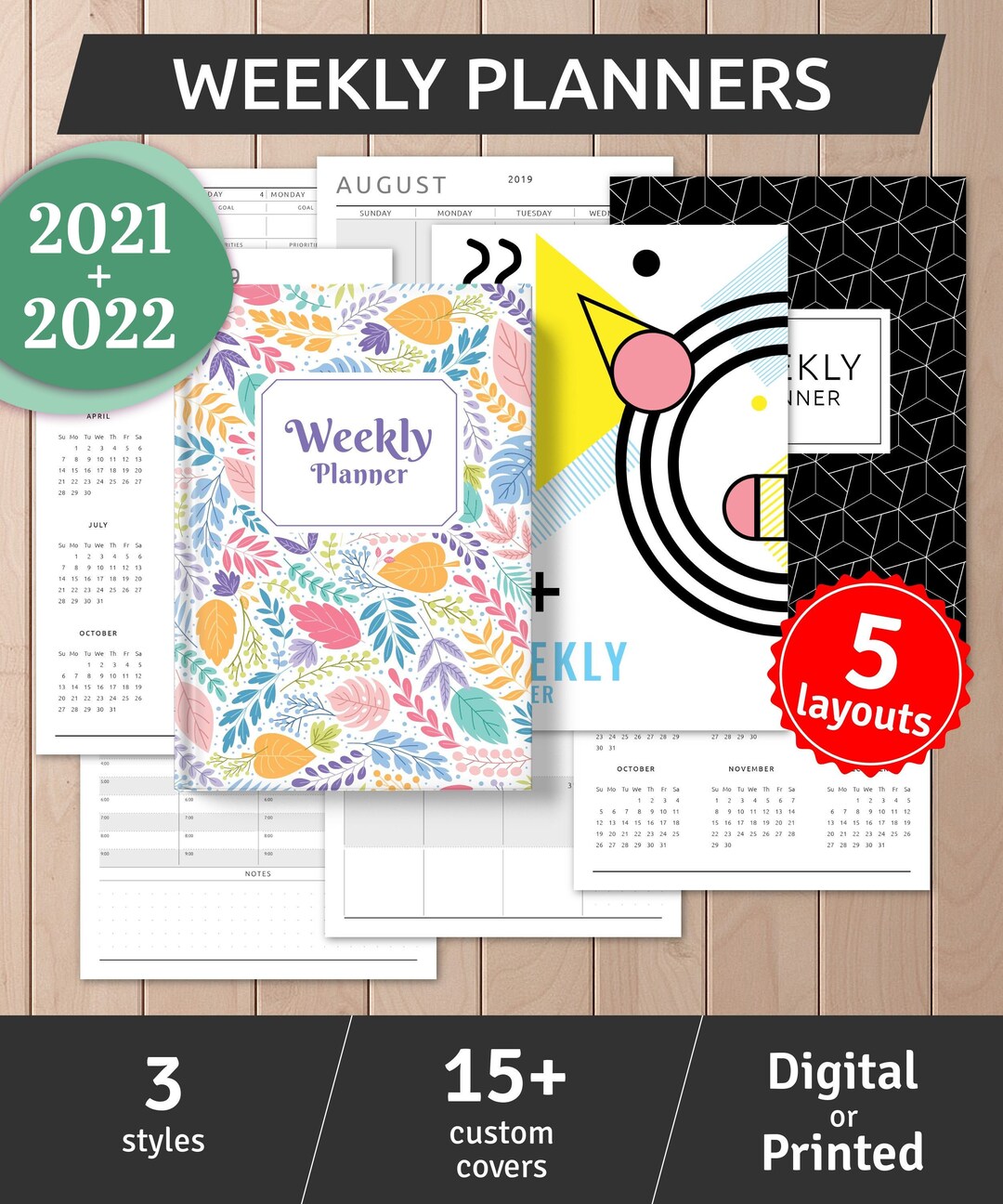 2024 - 2025 Weekly Planner Dated, Custom Hardcover Sewn Bound Planner ...