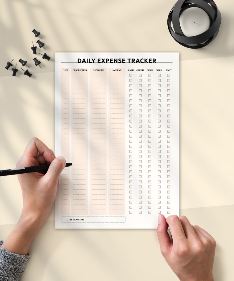 Personal Daily Expense Tracker, Budget Planner Template, Instant ...