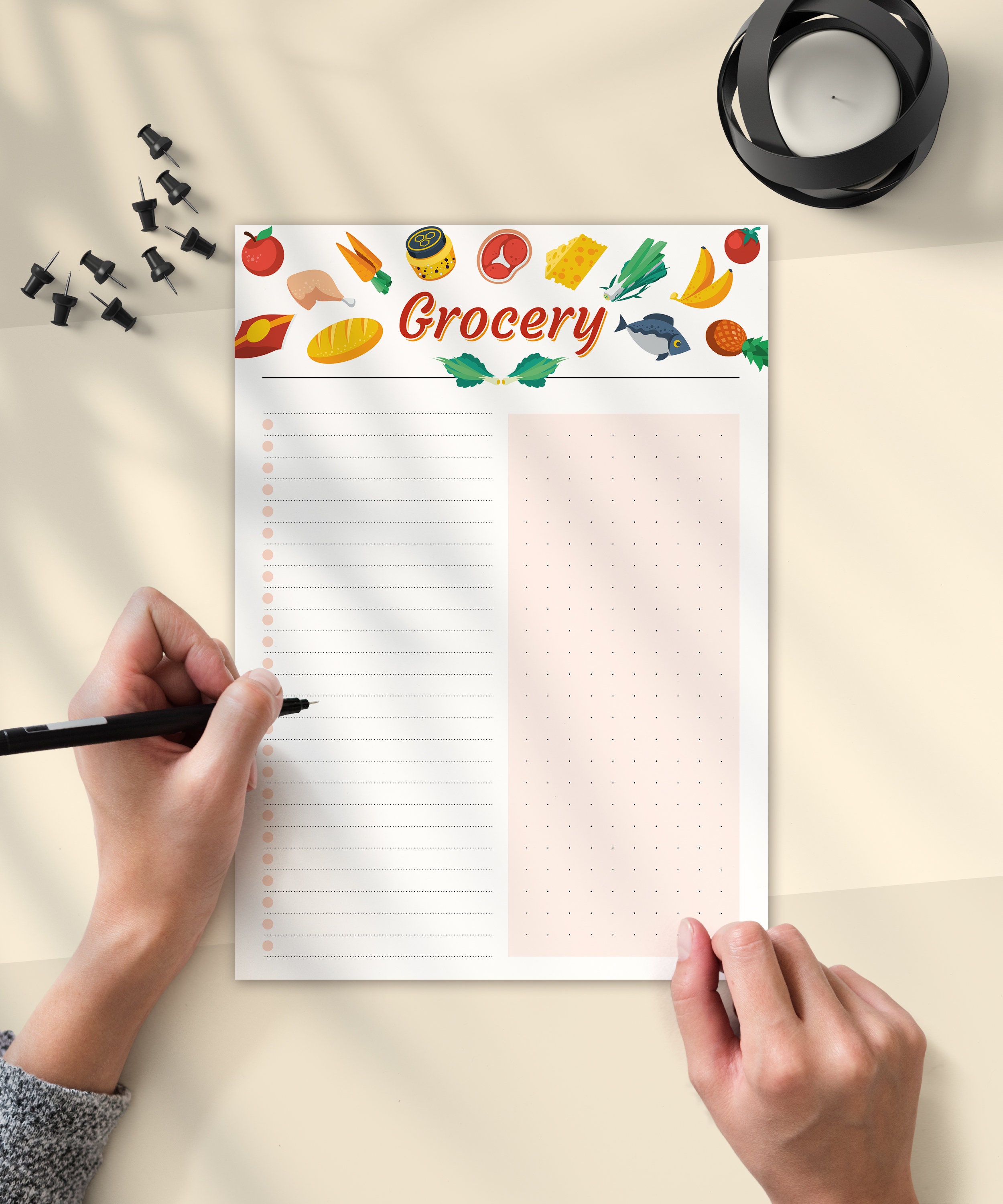 Printable Blank Grocery List Pinar Kubkireklamowe Co