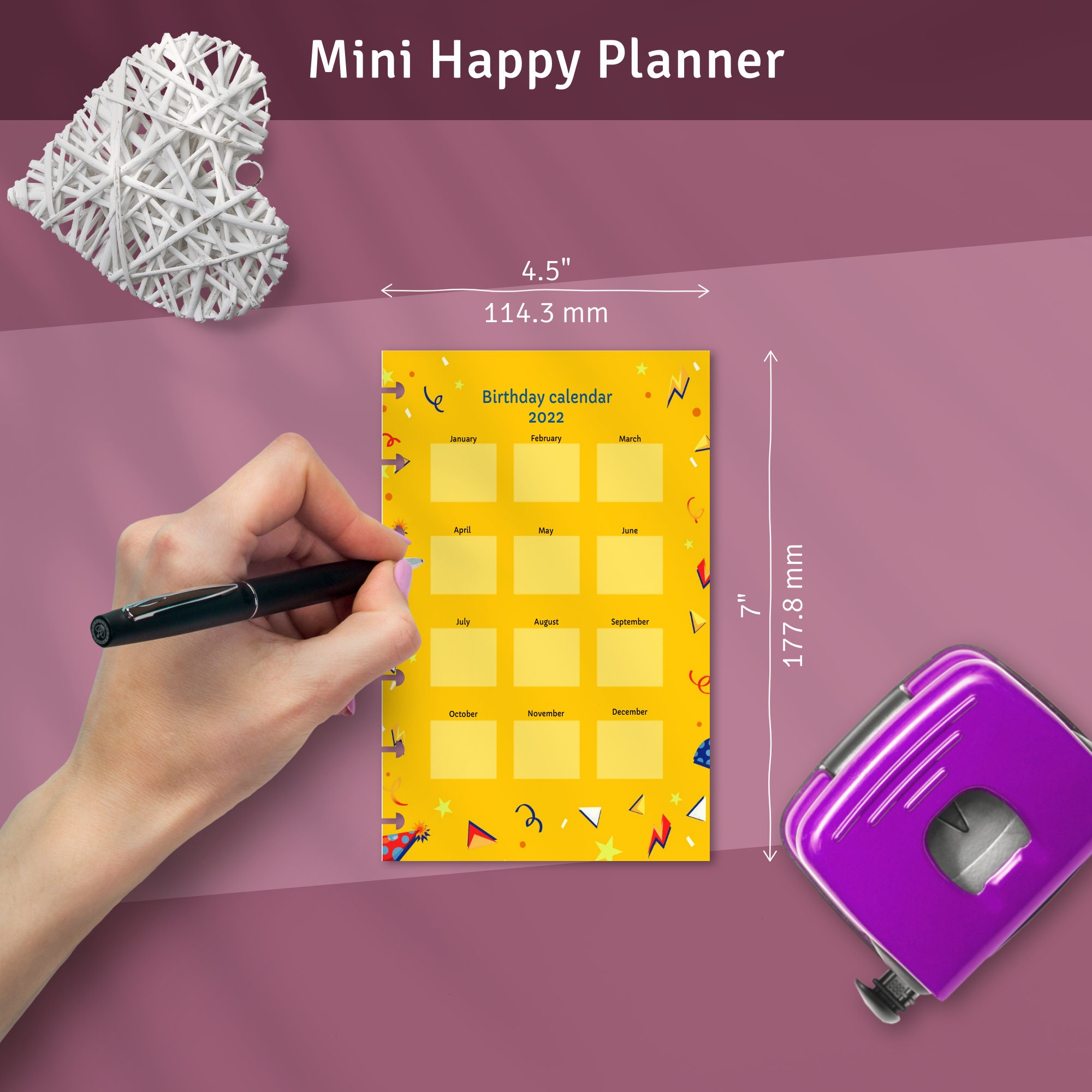 Birthday List Printable for Happy Planner Classic / Big / Mini ...