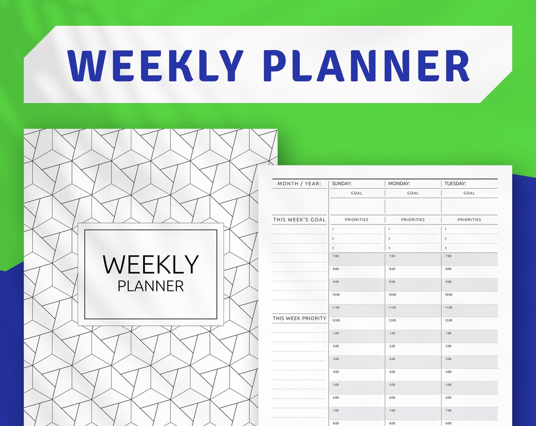 Printable Undated Weekly Planner - Original Style, Vertical Layout ...