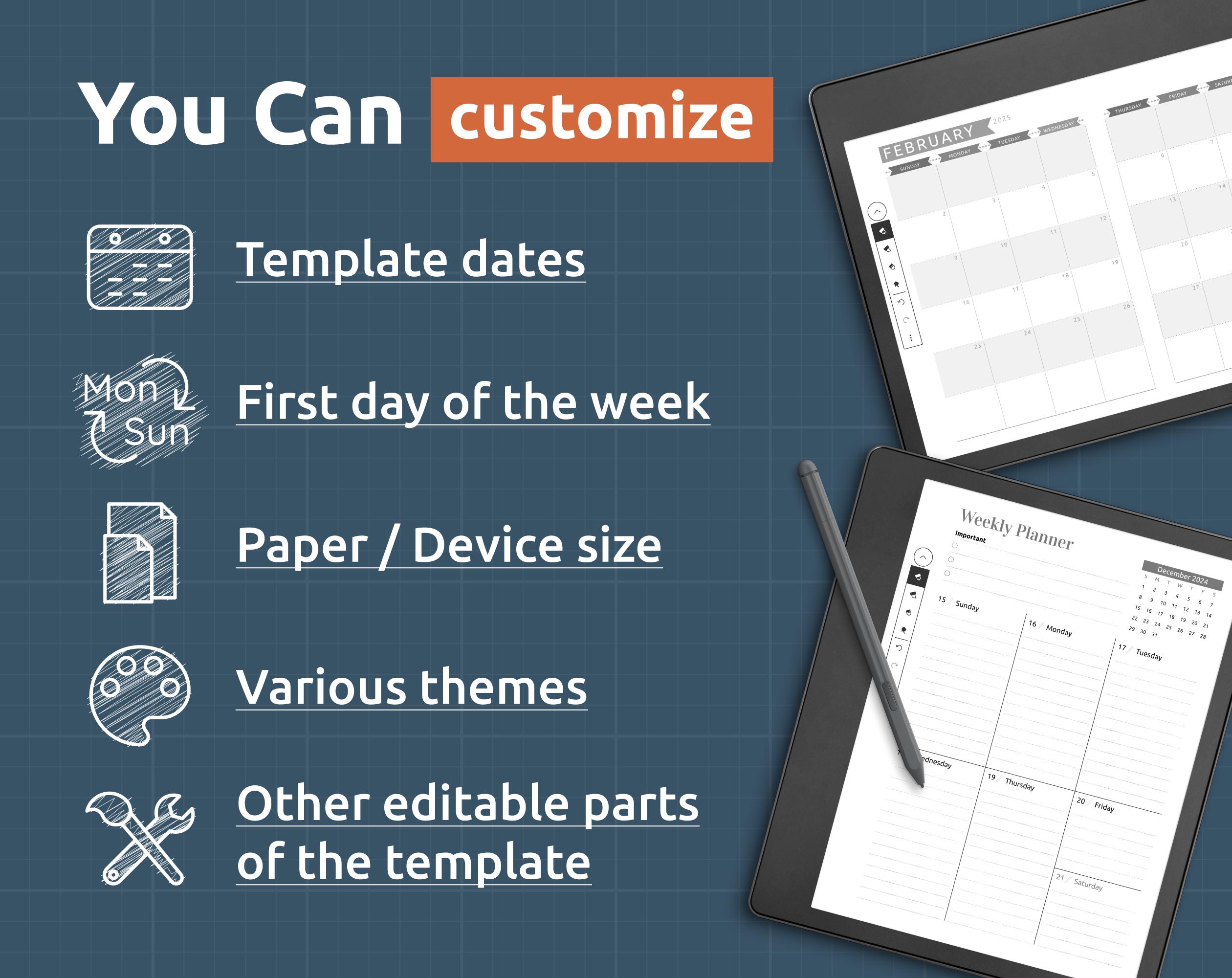 Kindle Scribe Planner Templates Bundle: 1000+ Digital Plannner ...