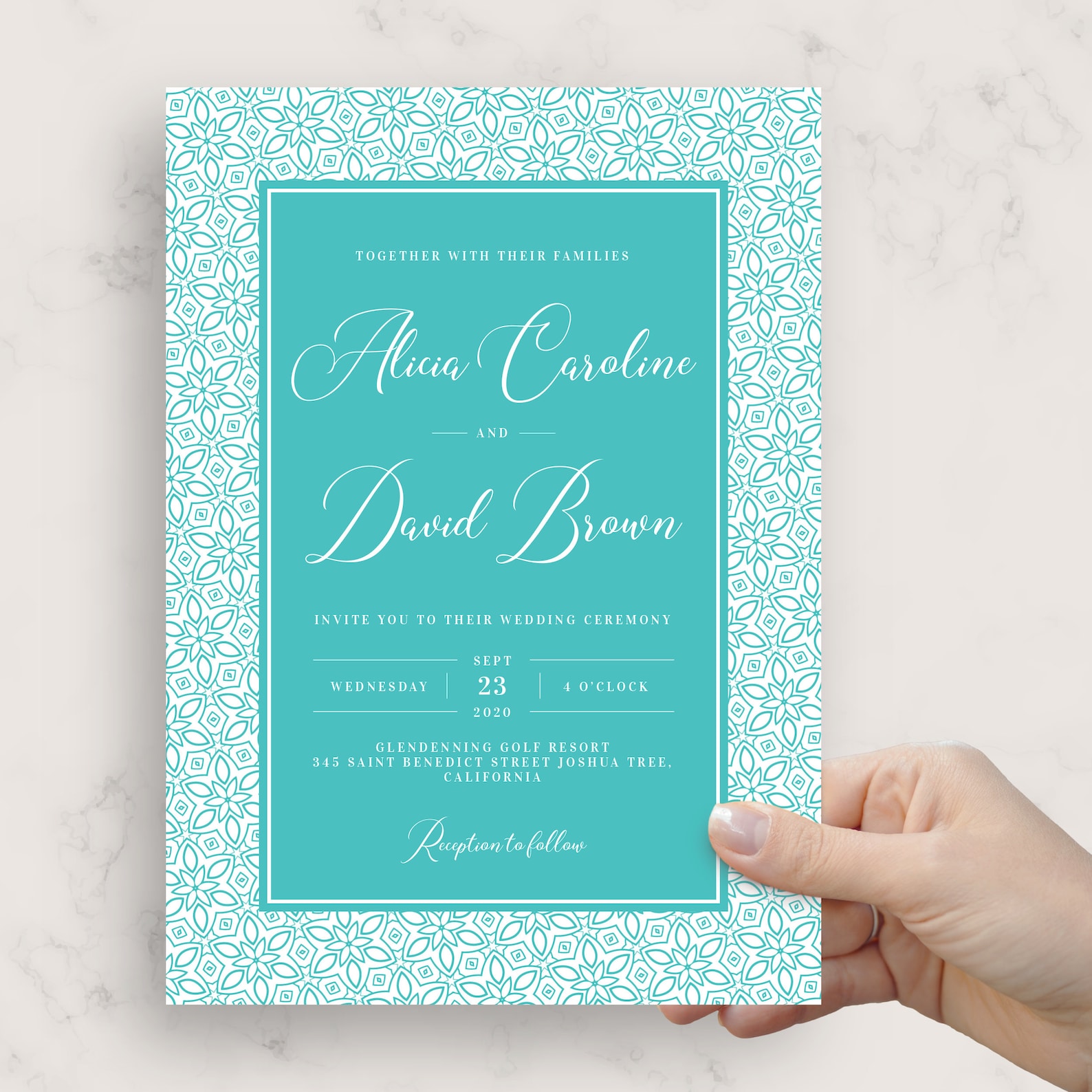 Pastel Blue Wedding Invitation Template (PDF, JPG, PNG) - Etsy