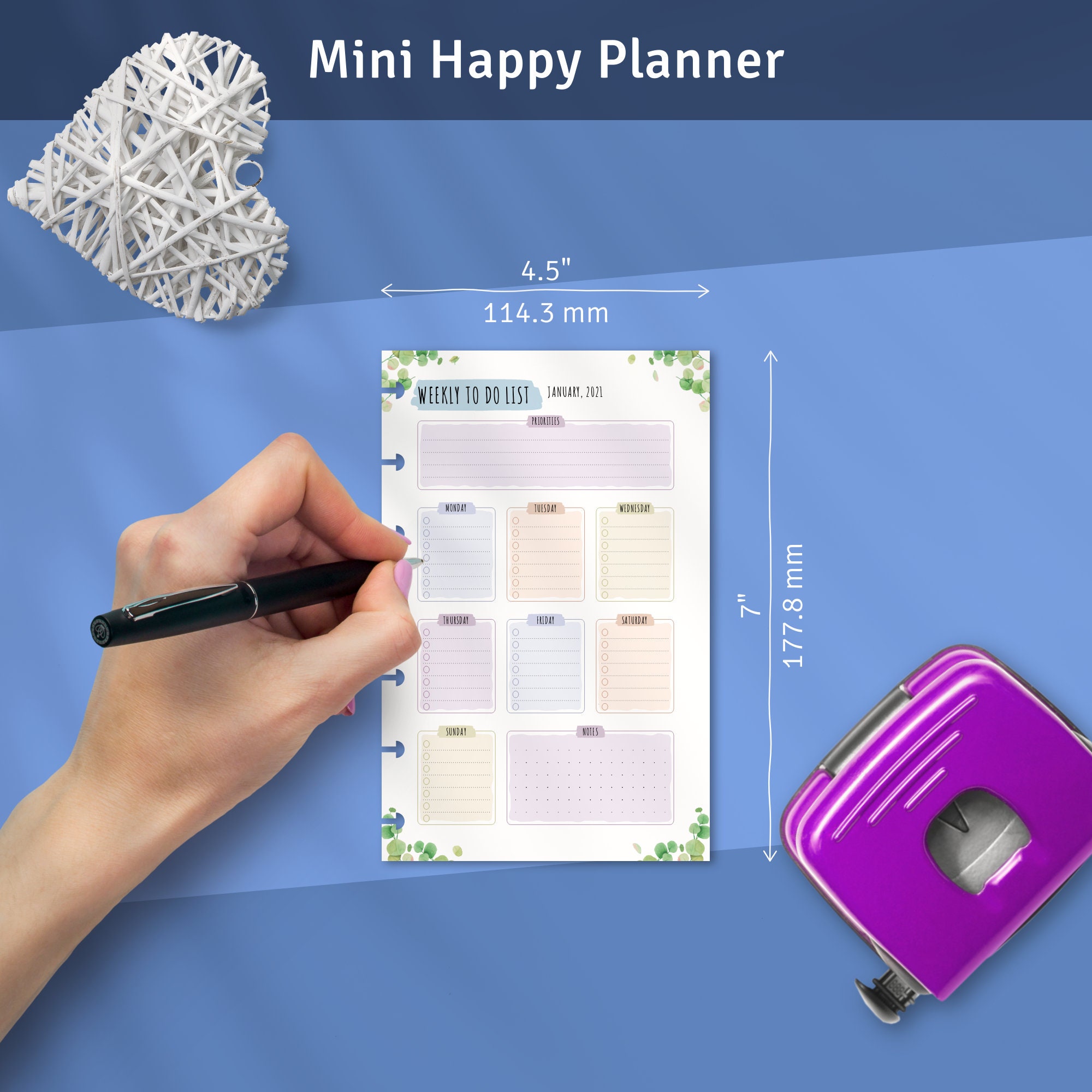 Cute Weekly to Do List Template for Happy Planner Classic / - Etsy