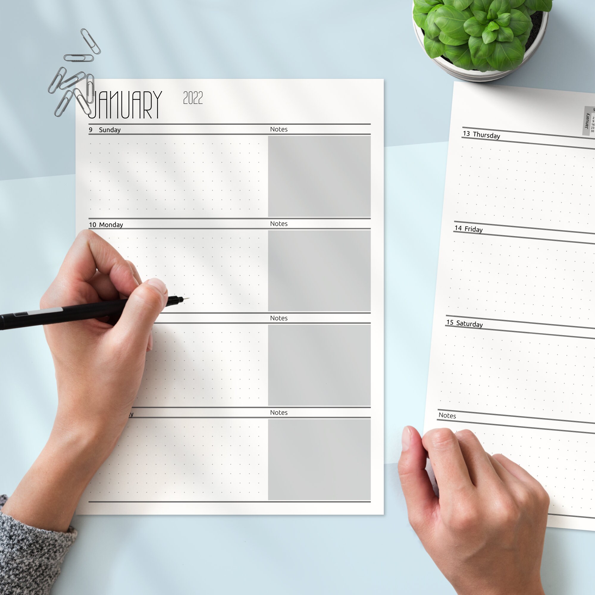 Weekly Planner With Calendar 2021 Weekly Planner Template - Etsy