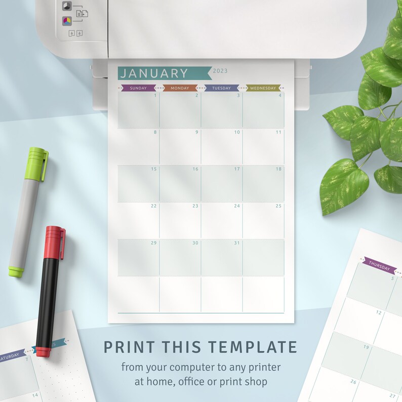 2023-2024 Monthly Calendar Printable, Two Page Planner (PDF) - Etsy