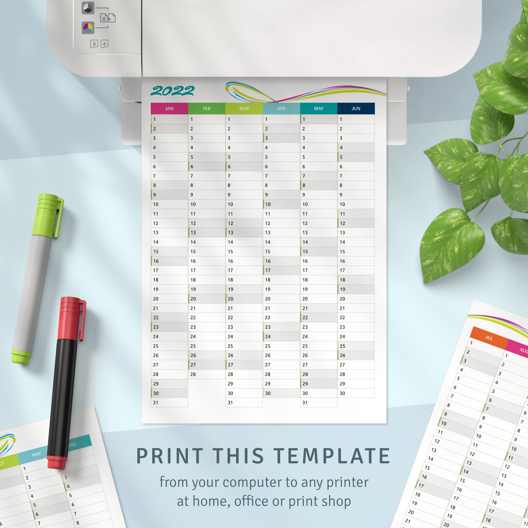 Yearly Planner Insert Vertical Planner Weekly Calendar Two | Etsy