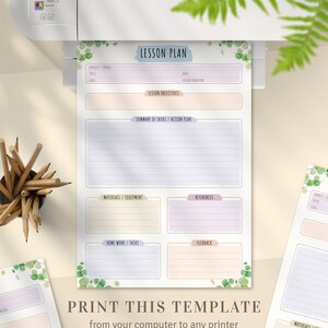 Floral Teacher Lesson Plan Template, Printable Planner (PDF) - Etsy