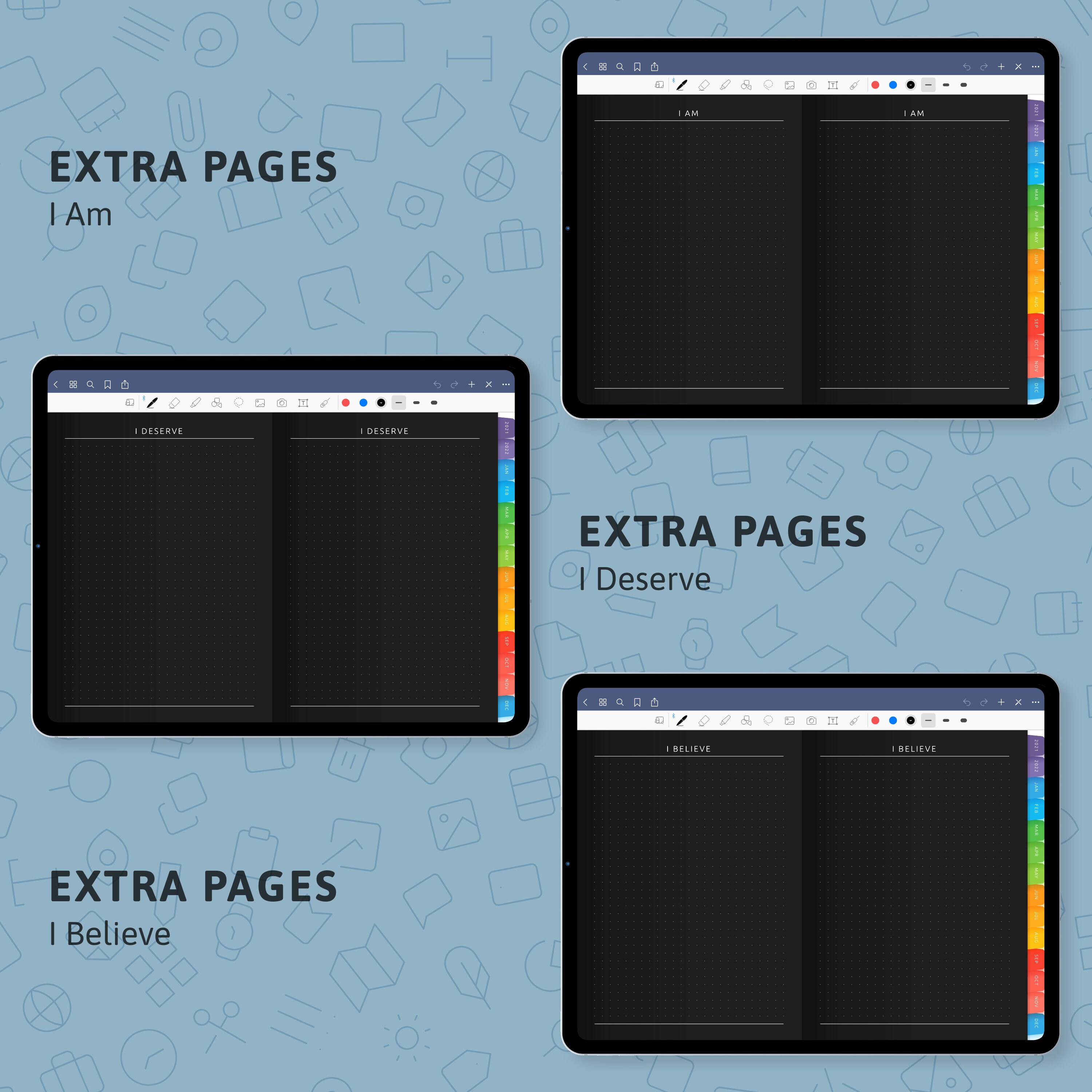 Digital Goal Setting Planner With Affirmations, Life Goals ...