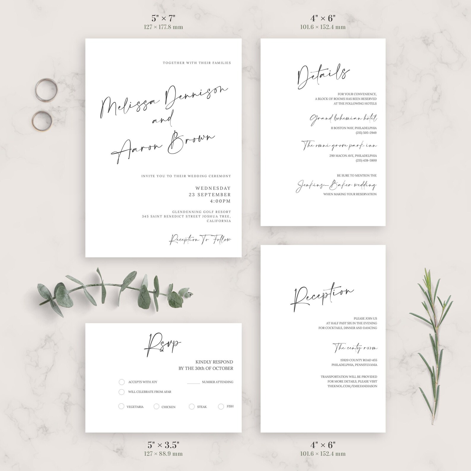 Wedding Invite Simple Script Formal Wedding Invitation Suite | Etsy