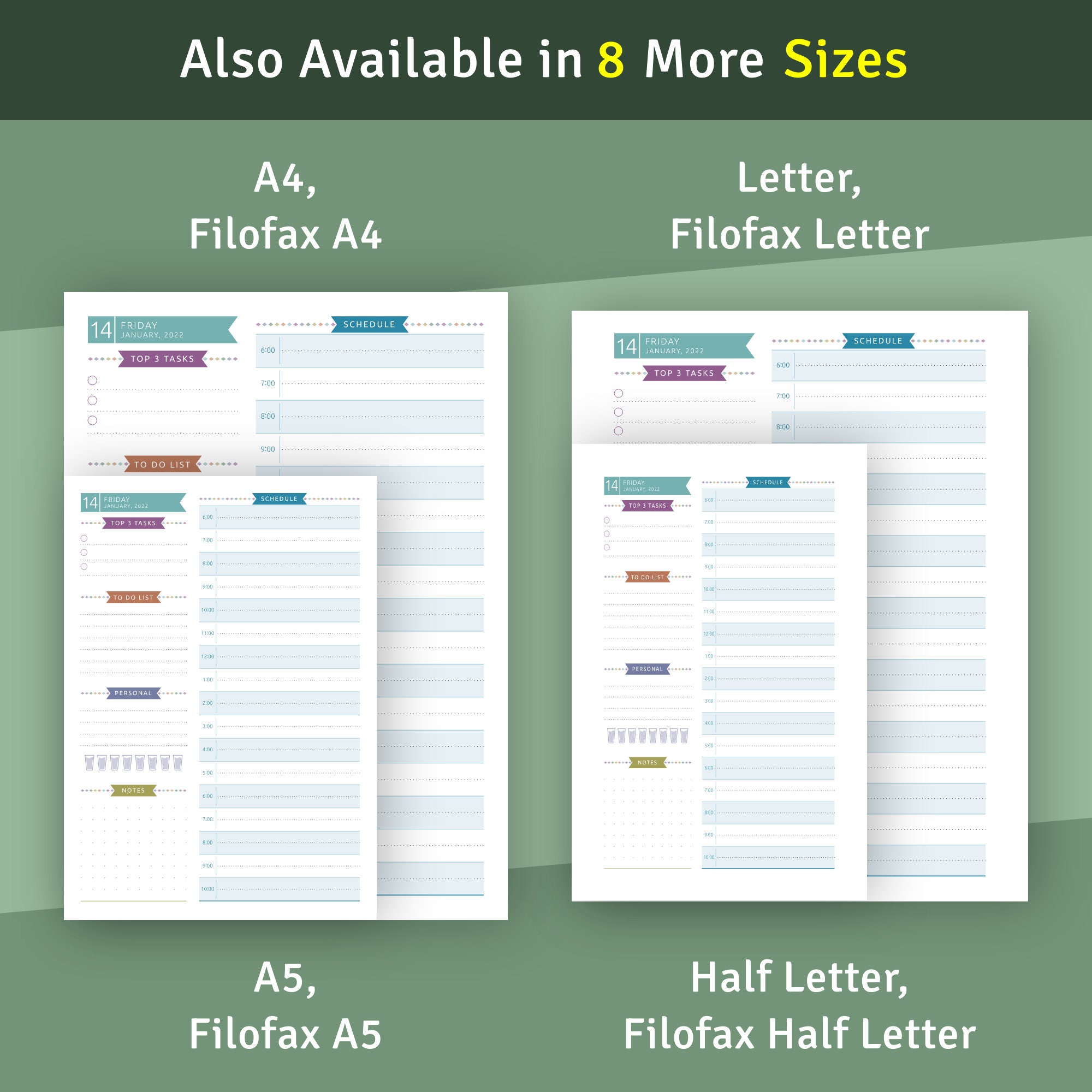 Daily Happy Planner Template, Printable PDF Insert - Etsy
