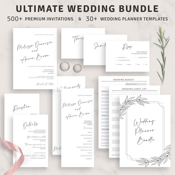 Printable Wedding Invites Bundle Ultimate Collection of 500 - Etsy