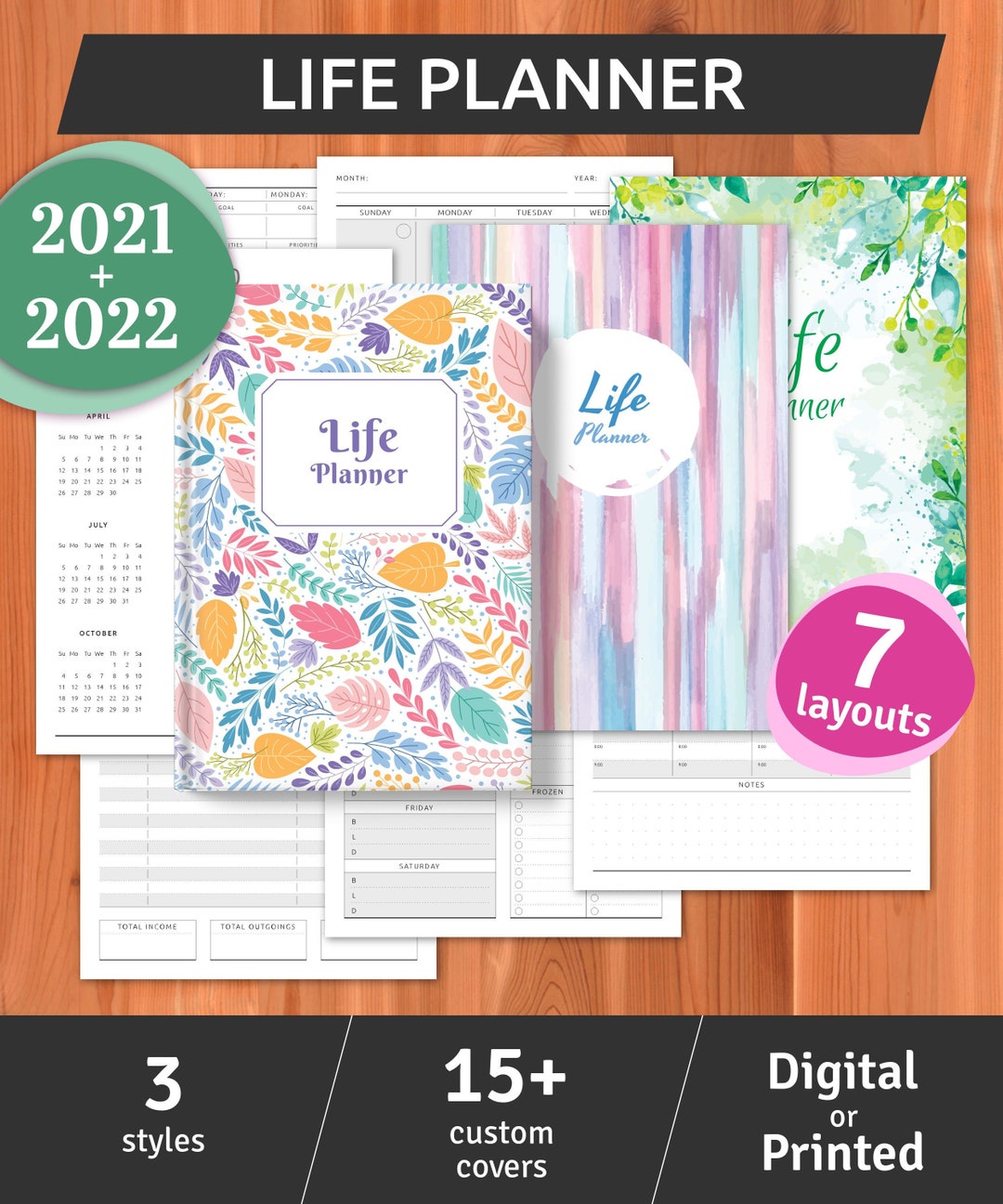 2025 Life Planner, Undated Weekly, Monthly, Expense Tracker, A5 ...