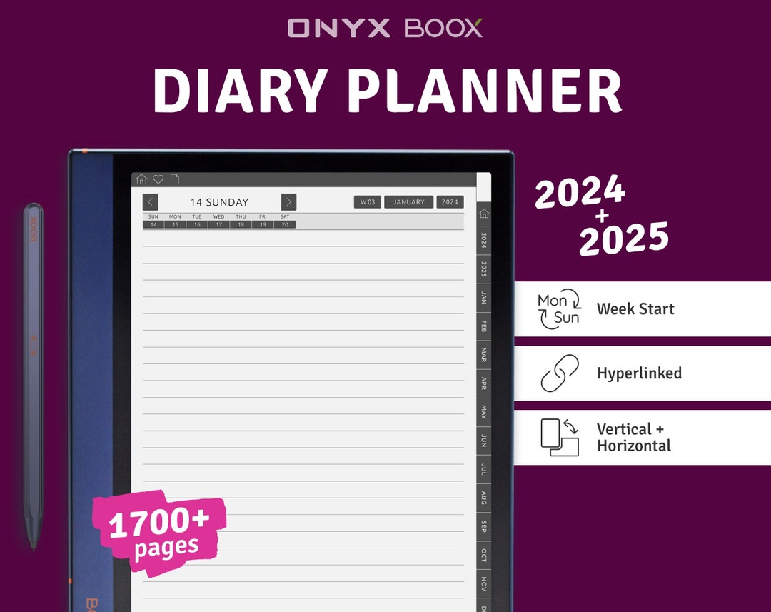BOOX Note Air Diary Notebook, 365 Ruled Journal Pages, Digital Download ...