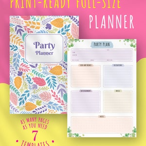 Printable Party Planner, Event Planner Kit, Party Menu, Guest List ...
