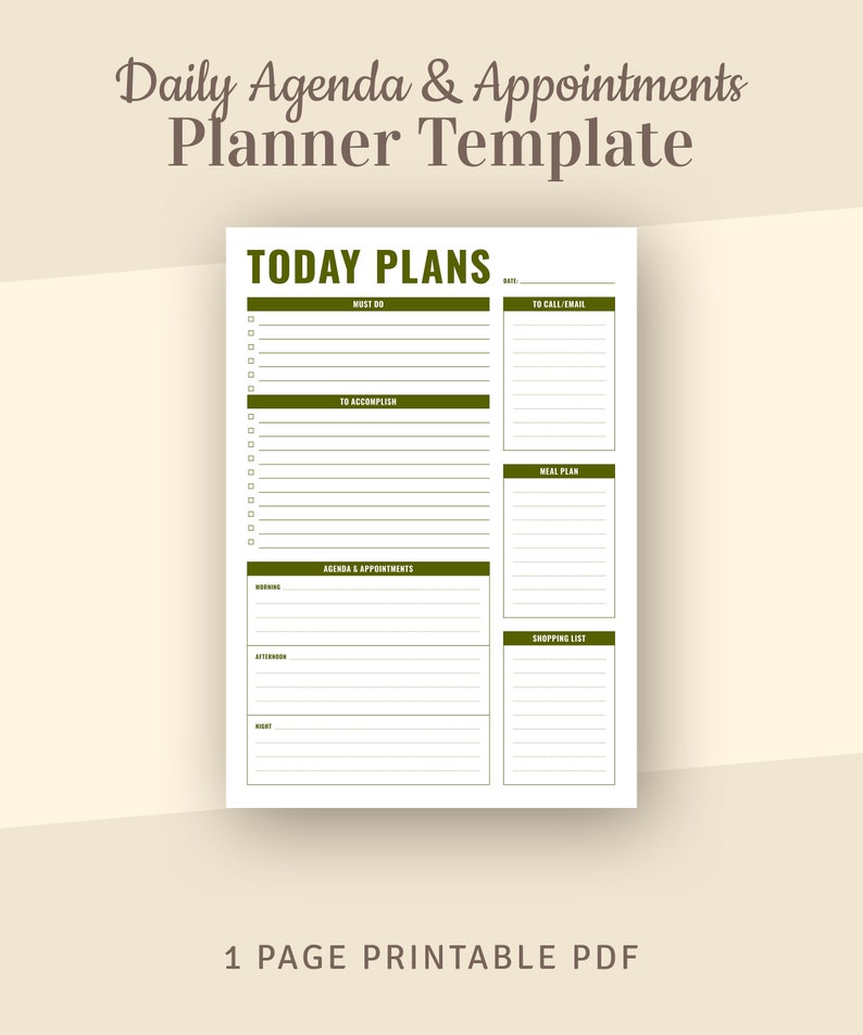 Appointment Diary Day to a Page Diary Daily Work Planner - Etsy