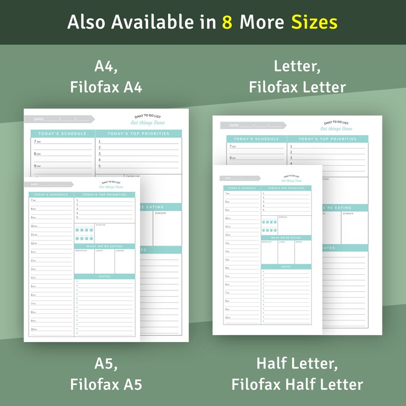 Daily Hourly Schedule for Happy Planner Classic, Big, Mini, Printable ...