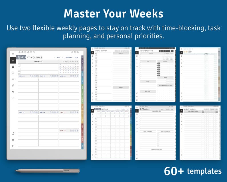 2026 + 2027 To-do List Template for Remarkable 2, Paper Pro (PDF) - Etsy