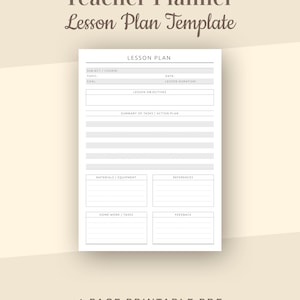 Teacher Lesson Plan Template, Printable Lesson Planner, Lesson Planning ...