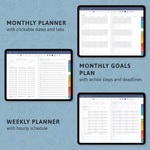 Weekly Goal Planner Digital for iPad or Android Tablet, Goodnotes ...