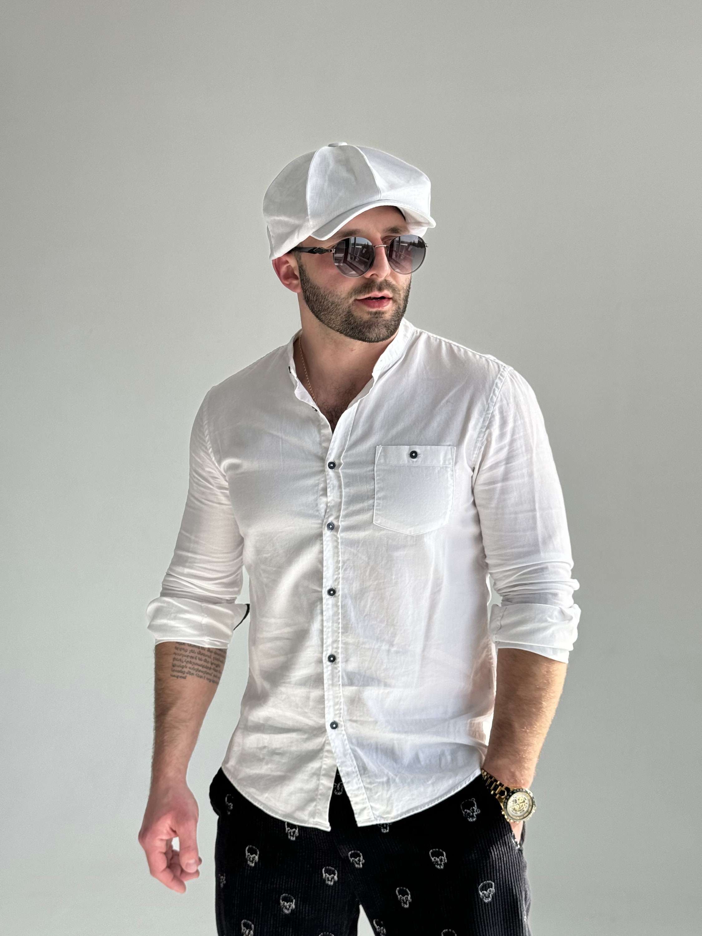 White Linen Cap,summer Newsboy Cap Man,hooligan Hat, Peaky Blinders ...