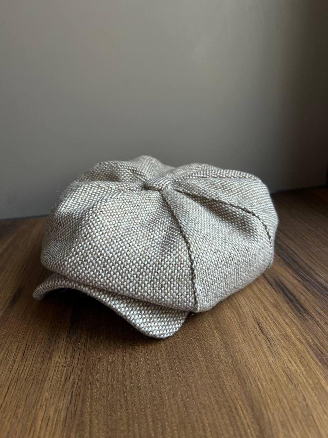 Autumn Beige-white Tweed Hat,beige Tweed Applejack Hat,beige Men's ...