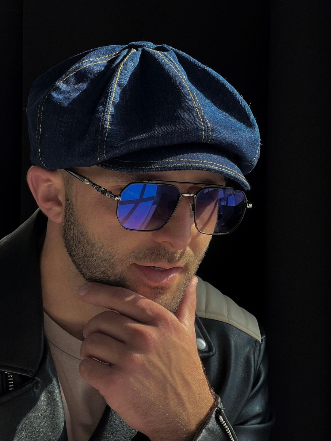 Denim Cap,8-panel Cap, Peaky Blinders, Newsboy Hat, Hooligan Hat,flat ...