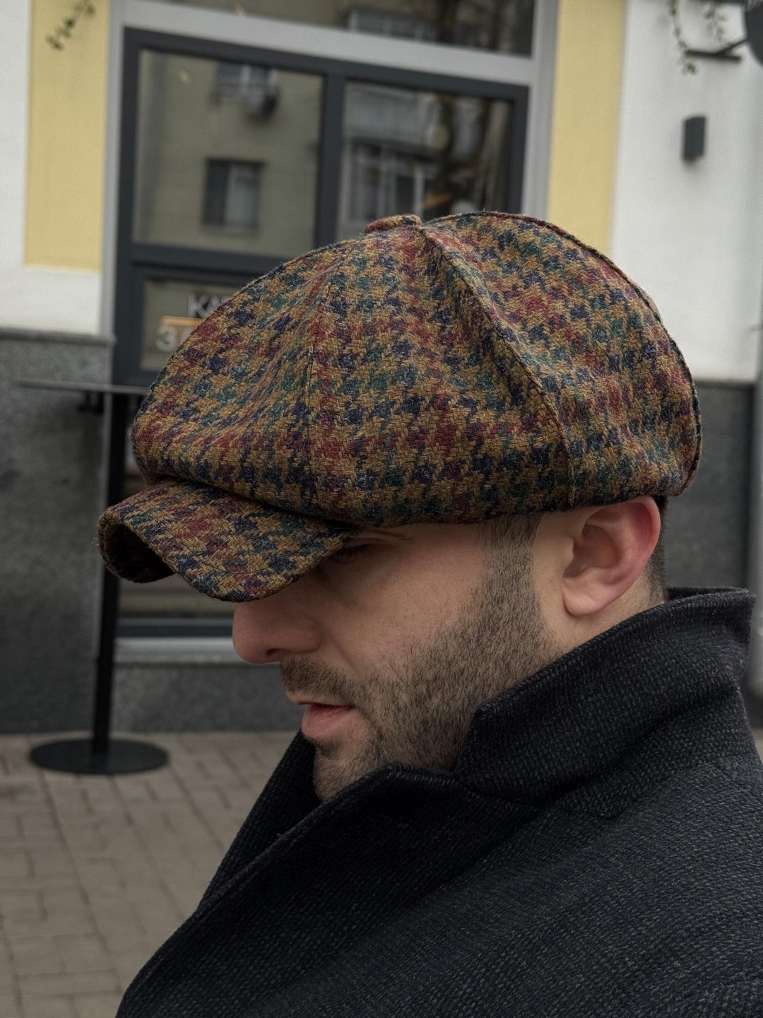 Autumn Multicolored Goose Foot Cap,peaky Blinders Cap, Applejack Wool ...