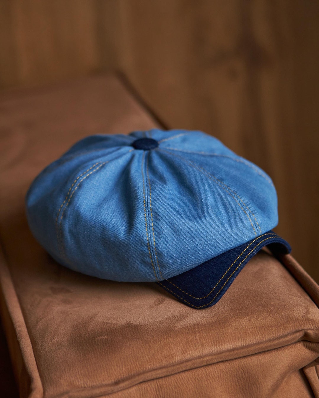 Mod Denim 8-panels Cap,color Mix Mens Newsboy Hat,gift for Men,blue ...