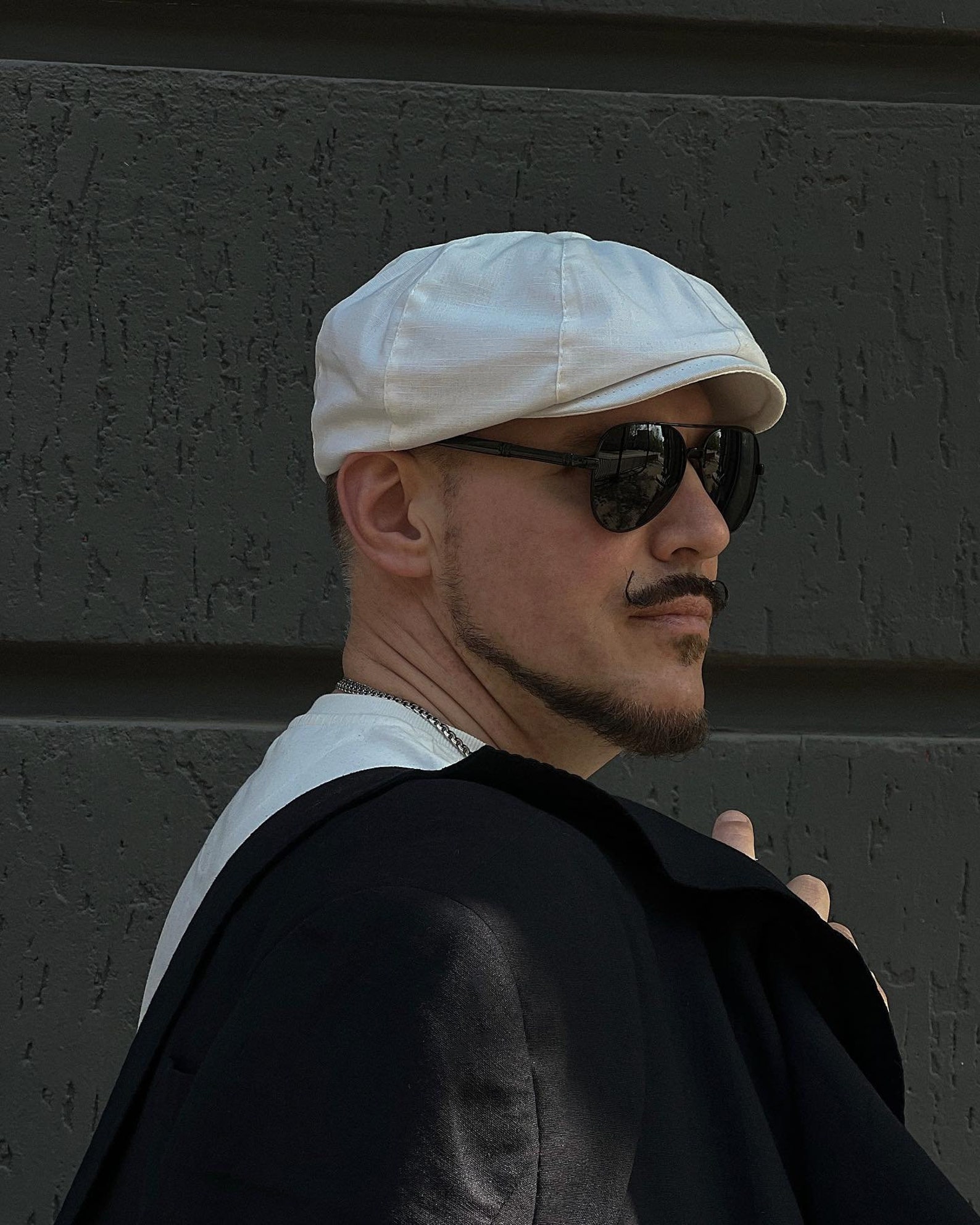 White Linen Cap,small Volume Hat,peaky Blinders Cap,newsboy Hat,men's ...