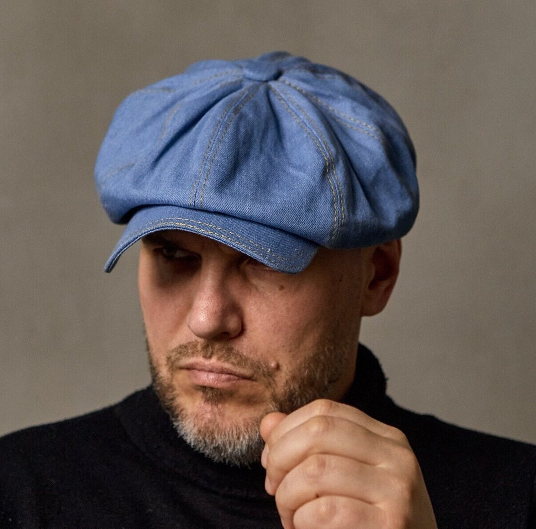 Light Blue Denim Cap,peaky Blinders Cap,men's Newsboy Cap,hats for Men ...