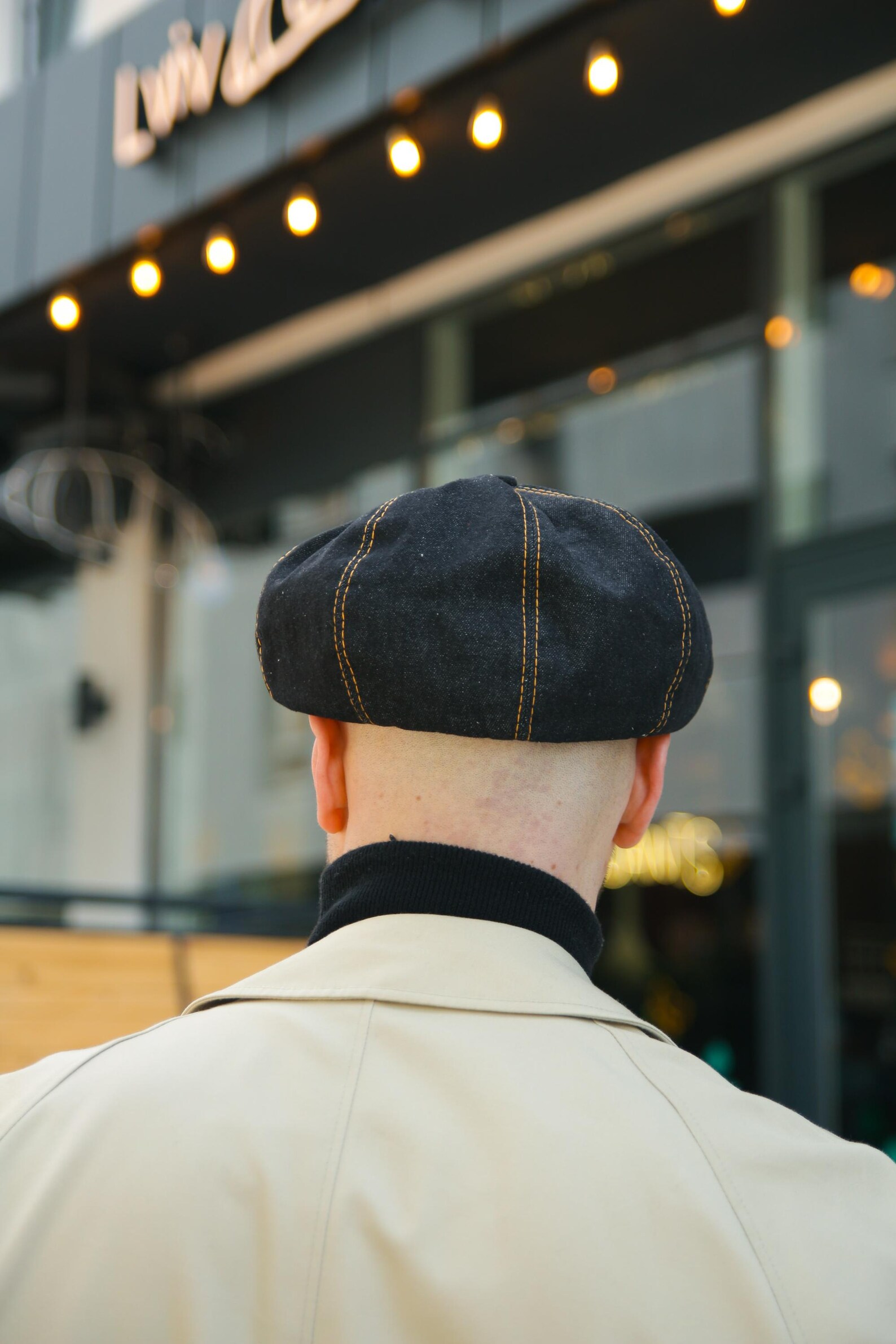 Black Denim Newsboy Cap,denim Applejack Cap Man,black Cabbie Hat,denim ...
