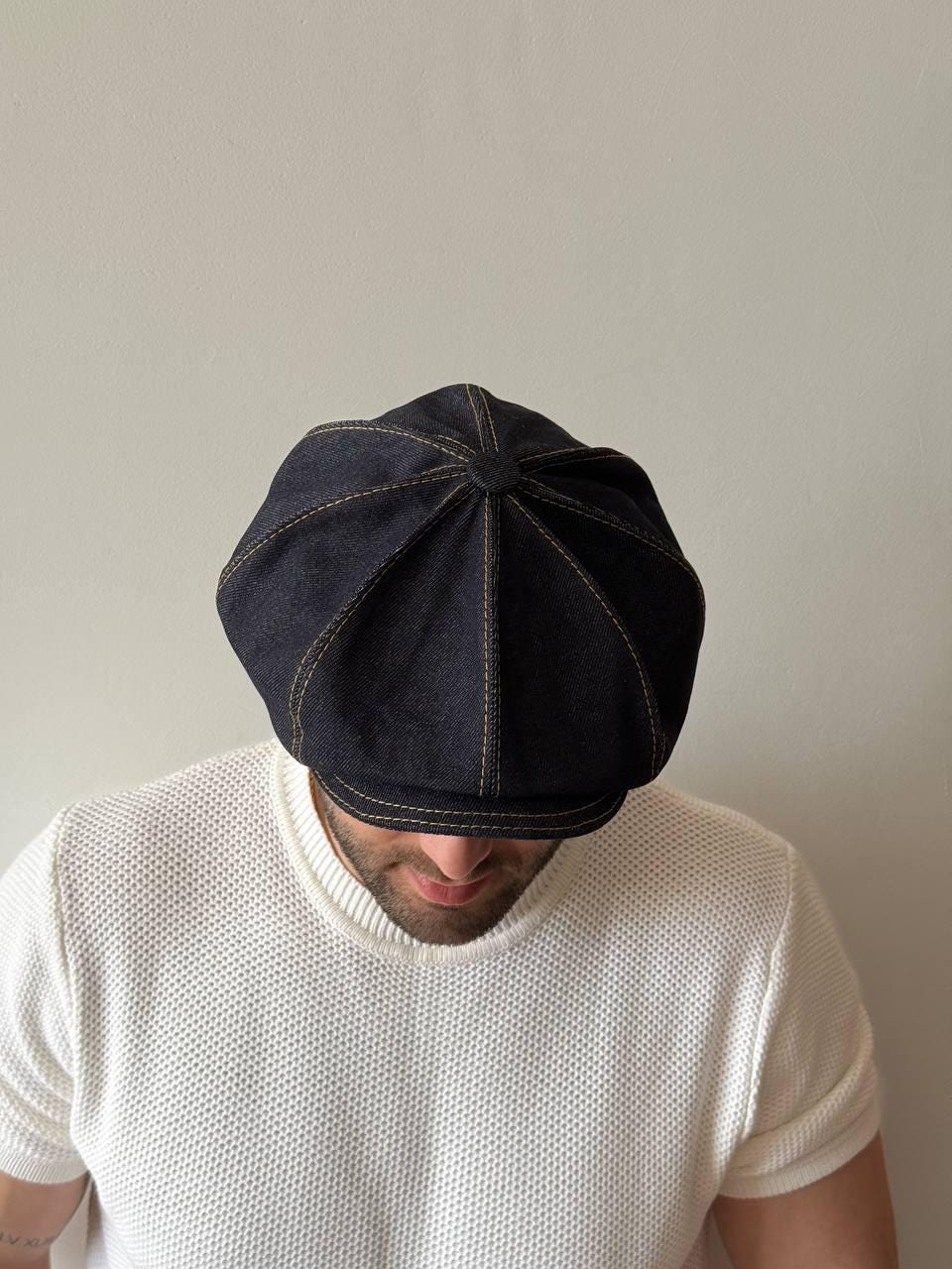 Dark Blue Denim Hat,blue Newsboy Cap Man,denim Applejack Hat,peaky ...