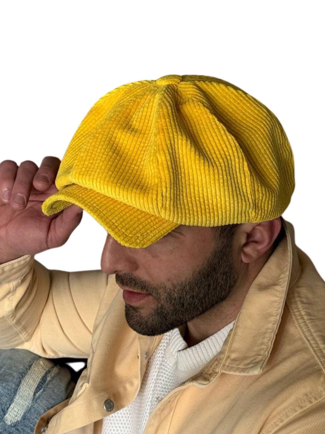 Yellow Applejack Hat Men,velveteen Newsboy Hat,yellow Gavroche Hat ...