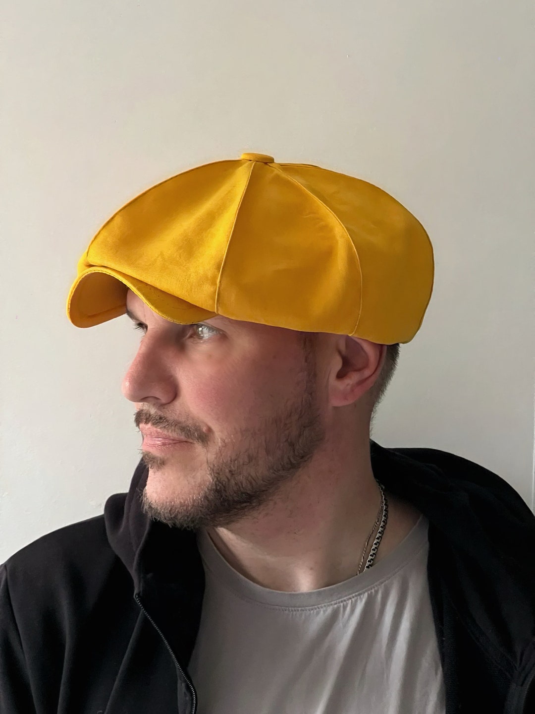 Yellow Linen Cap,summer Newsboy Cap Man,gavroche Hat,big Size Cap,peaky ...