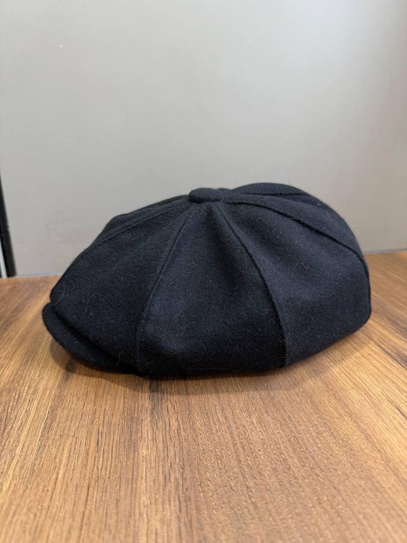 Black Oversized Newsboy Cap,big Volume Gavroche Hat,black Newsboy Cap ...