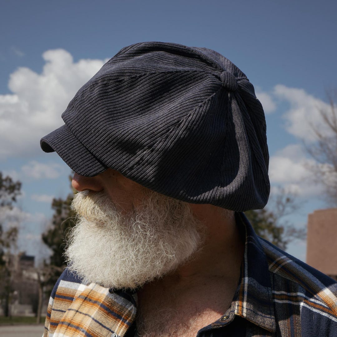 Oversized Dark Grey Velveteen Cap,newsboy Velveteen Cap,grey Gavroche ...