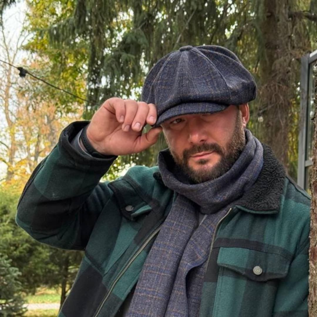 Blue-brown Newsboy Cap,wool Applejack Hat,peaky Blinders Hat,blue-brown ...