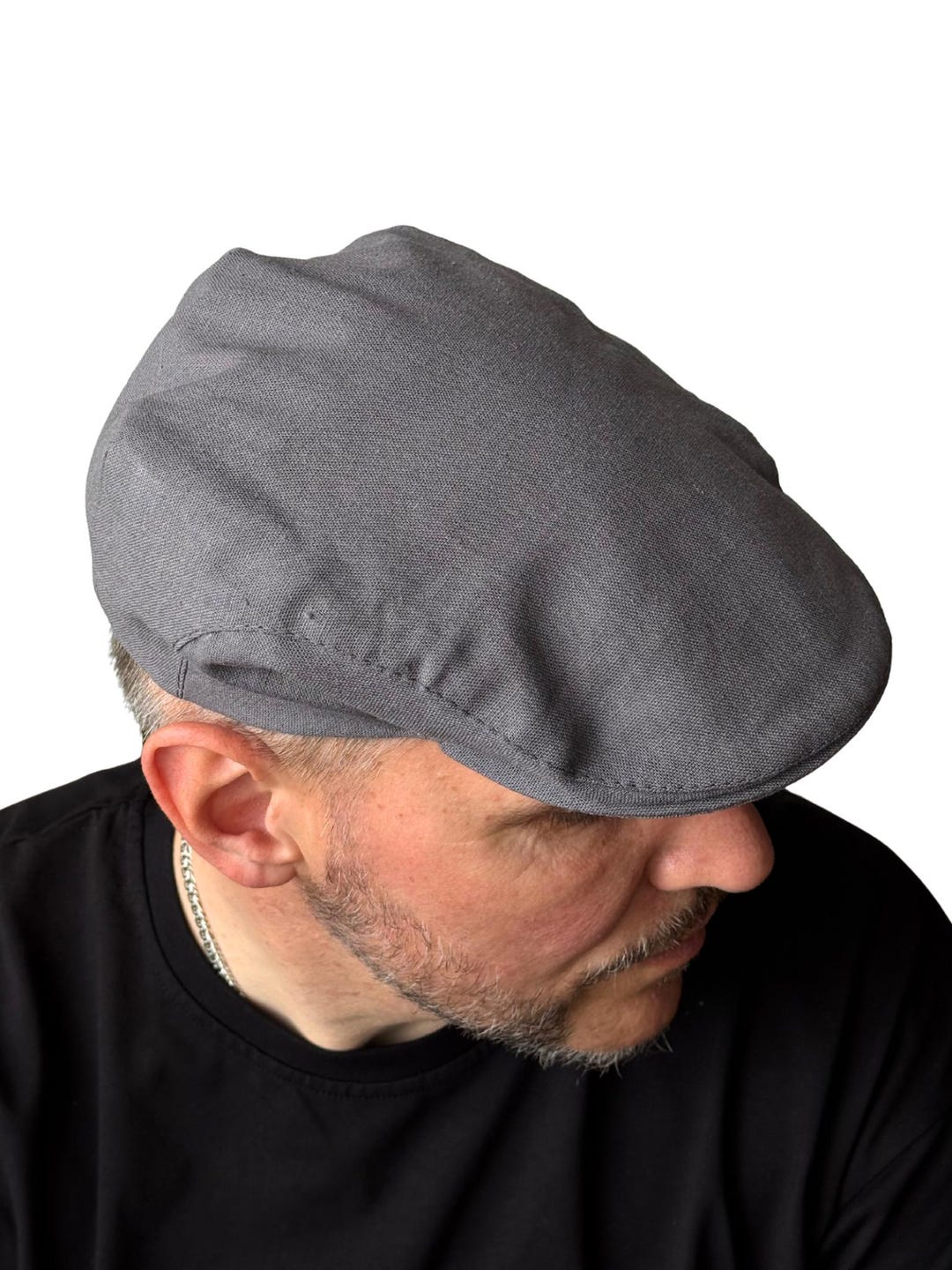 Deep Grey Summer Flat Cap,linen Newsboy Cap,linen Ivy Cap,grey Gatsby ...