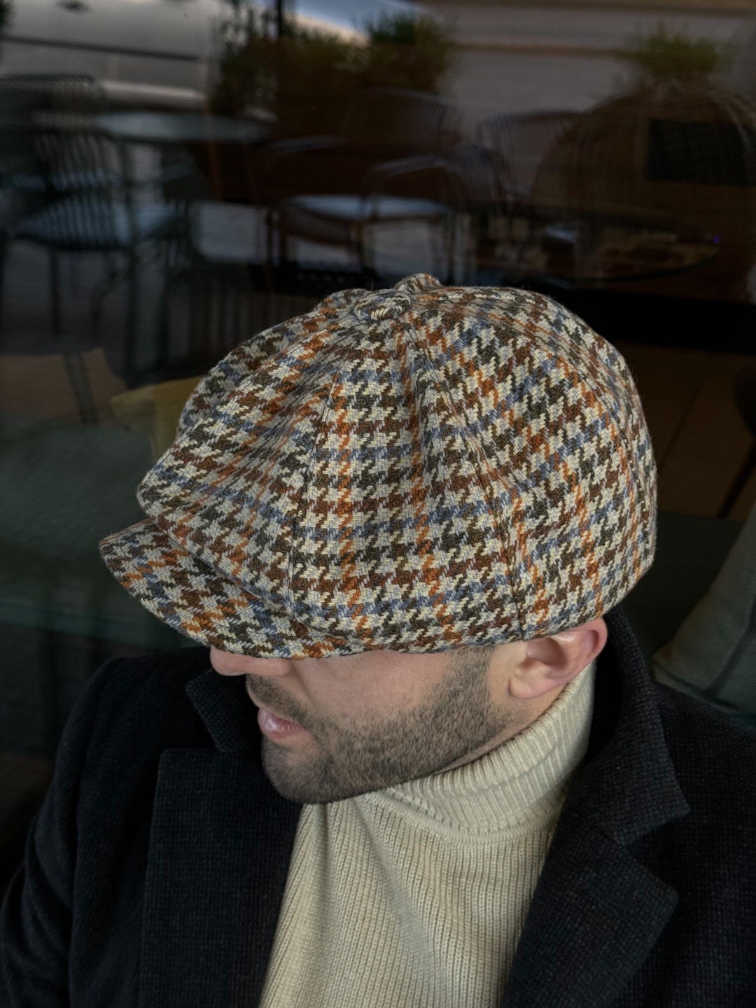 Autumn Goose Foot Wool Cap,woolen Mod Applejack Cap for Men ...